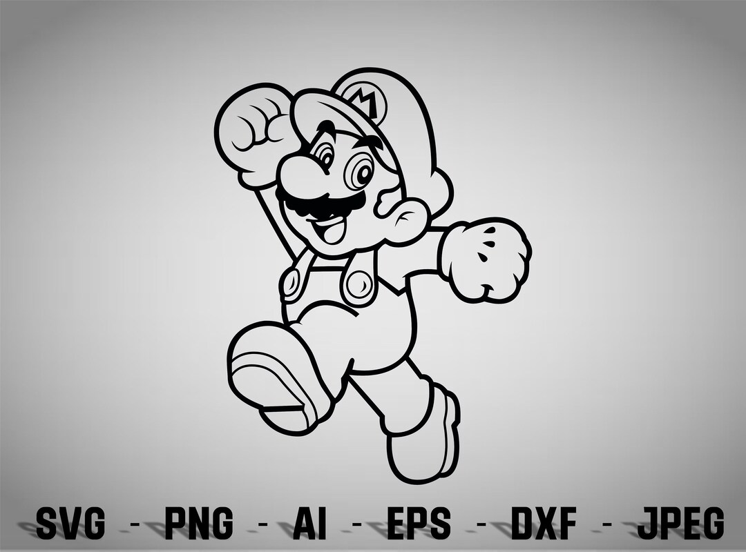 Mario SVG, Instant Download, Svg Png Dxf, Cricut, Cameo, Silhouette ...