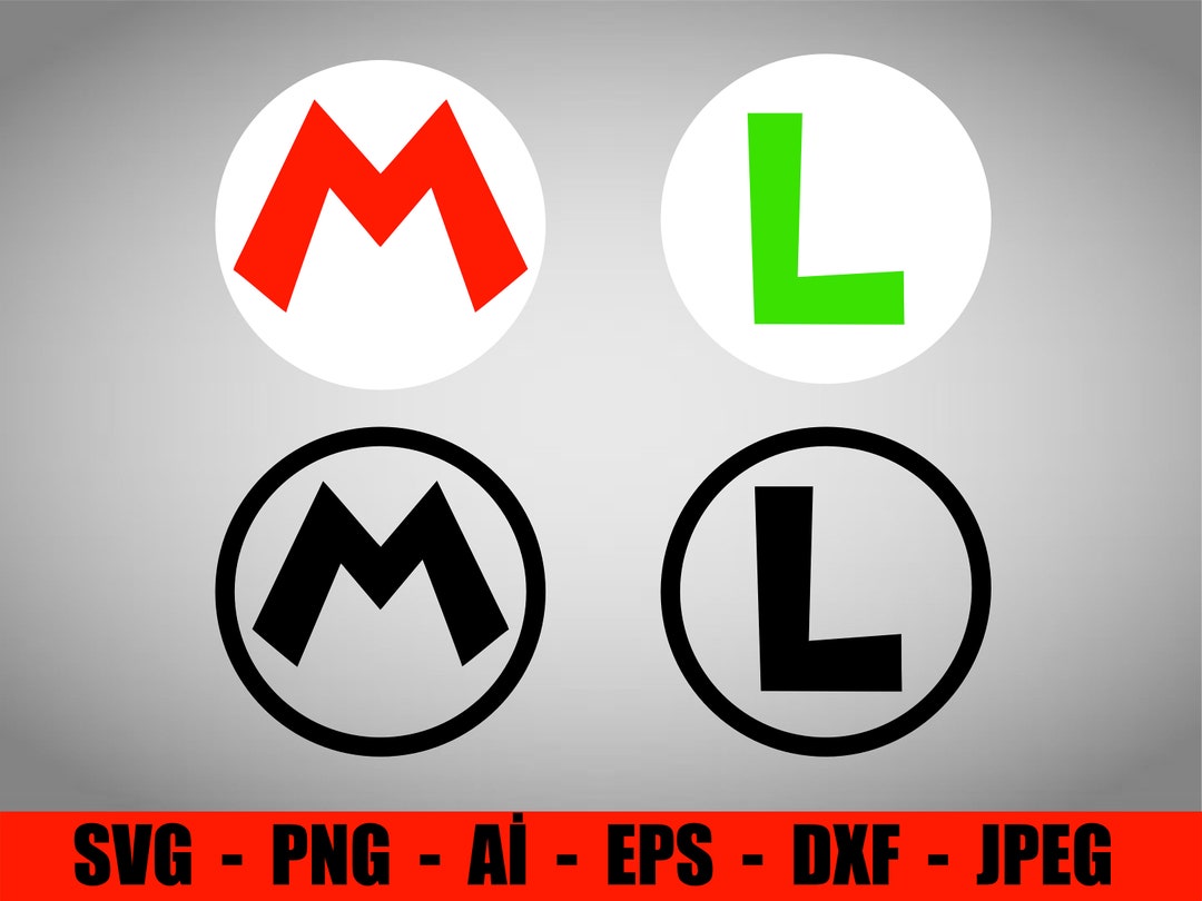 INSTANT DOWNLOAD Mario and Luigi Svg, Jpeg, Dxf and Png for T-shirts ...
