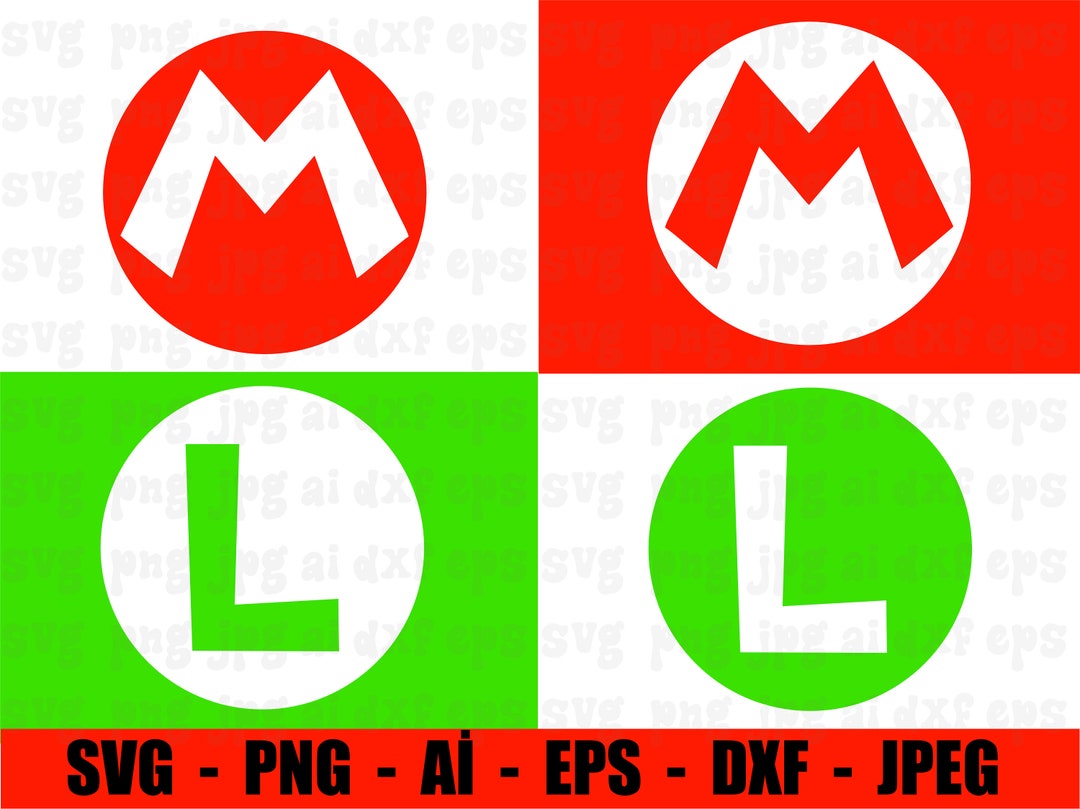 INSTANT DOWNLOAD Mario and Luigi Svg, Jpeg, Dxf and Png for T-shirts ...