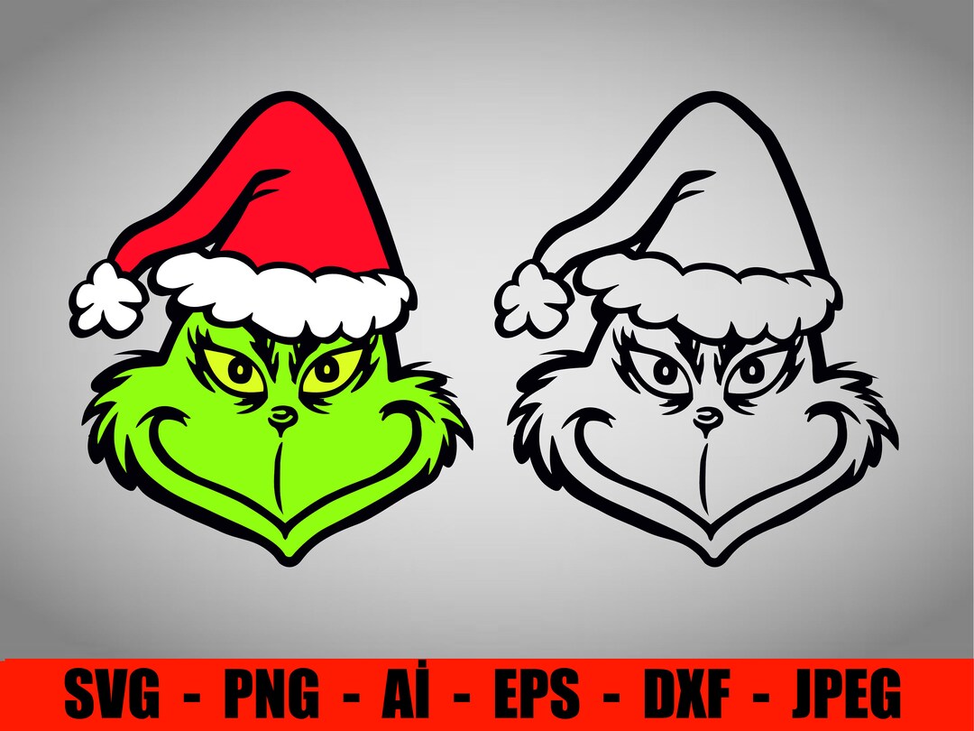 Grinch Gesicht SVG PNG Cricut Grinch Gesicht Plotter - Etsy.de