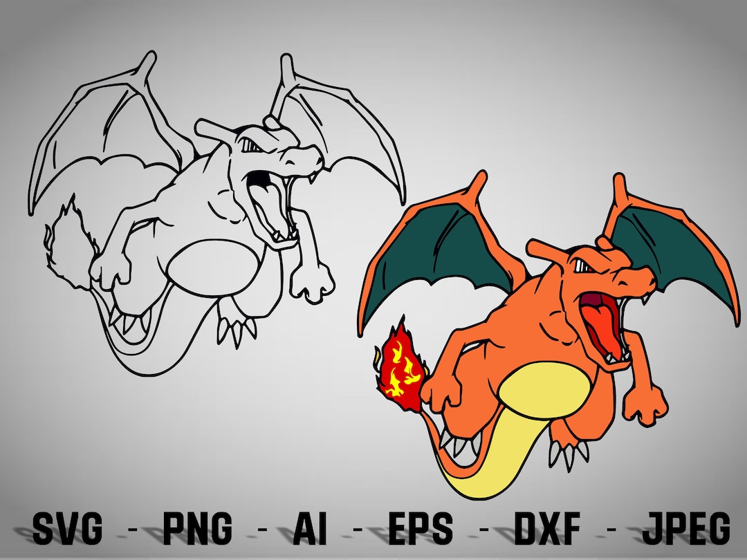Charizard SVG, Instant Download, Svg Png Dxf, Cricut, Cameo, Silhouette ...
