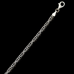 925 Sterling Silver Round Bali Chain, Bali Byzantine Chain Necklace ...