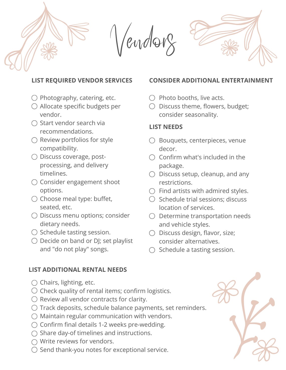 Wedding Checklist Bundle Template, Wedding Planning Checklist, Wedding ...