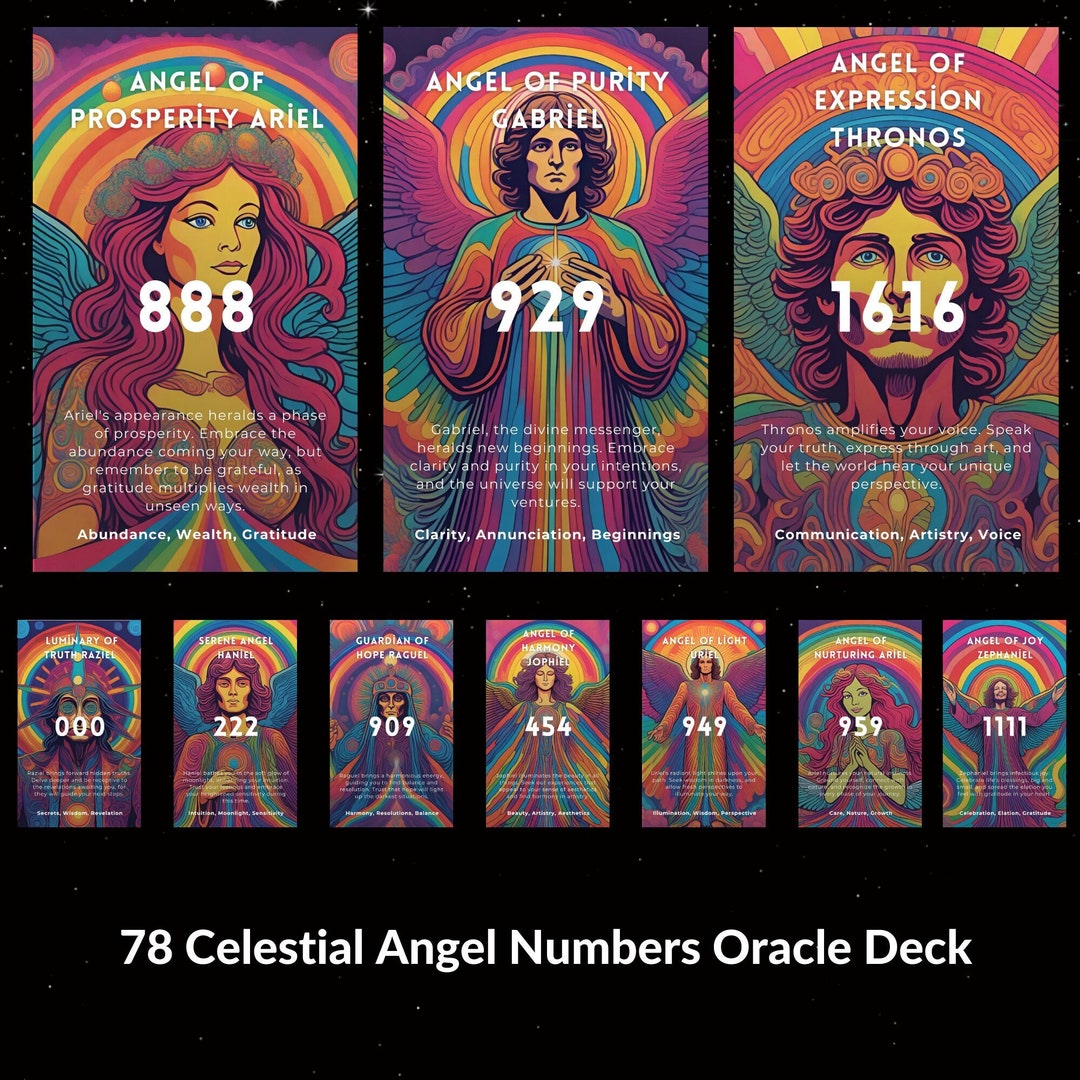 78 Celestial Angel Numbers Oracle Deck Multi-cultural Divine Feminine ...