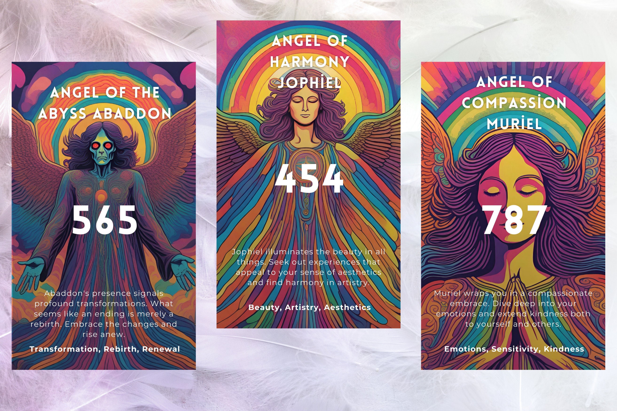 78 Celestial Angel Numbers Oracle Deck Multi-cultural Divine Feminine ...
