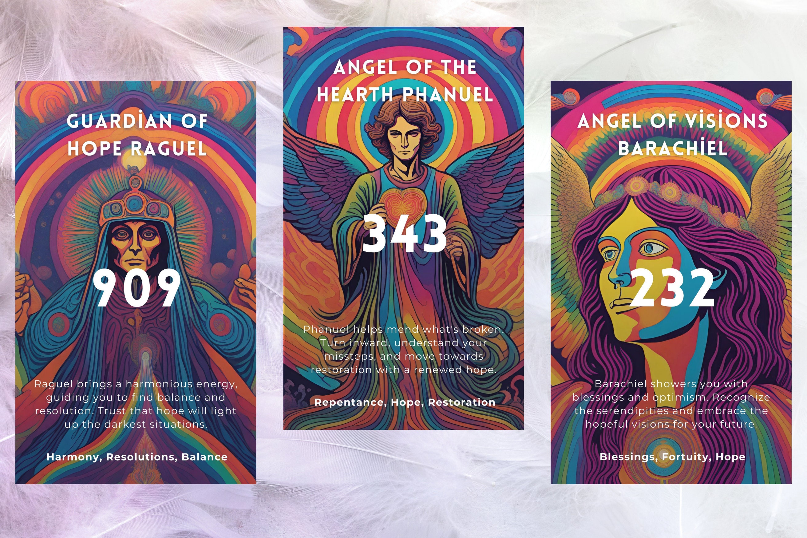78 Celestial Angel Numbers Oracle Deck Multi-cultural Divine Feminine ...