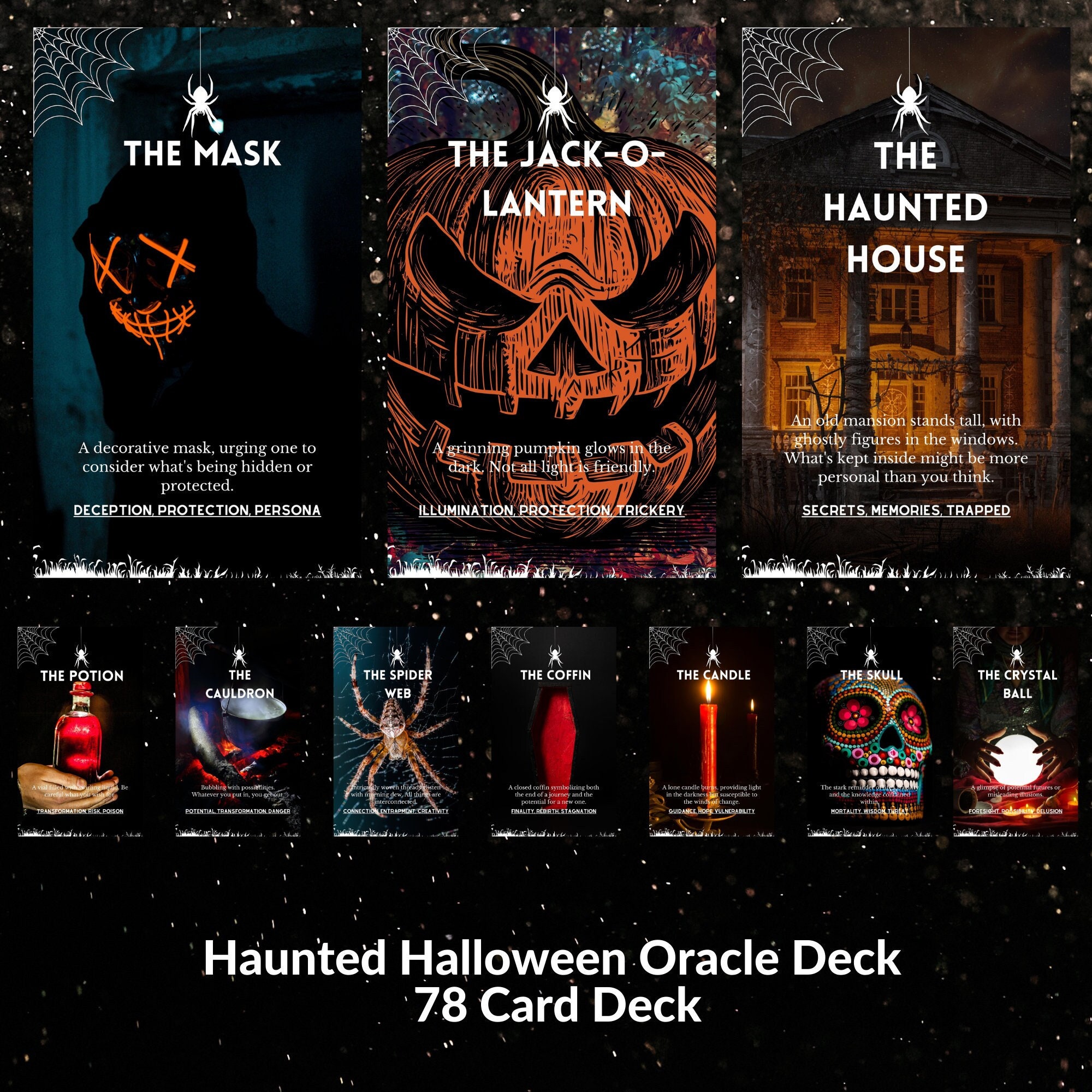 Haunted Halloween Oracle Deck – 78 Spooky Cards for Samhain Divination ...