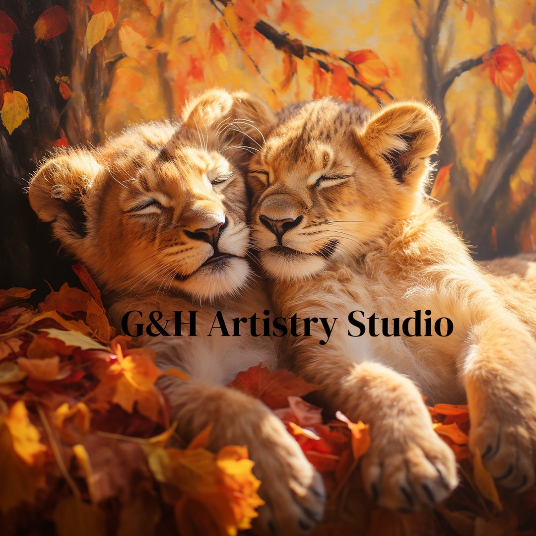Lion Cub Wall Art, Lion Sleeping Download Print, Wall Deco Art Painting ...