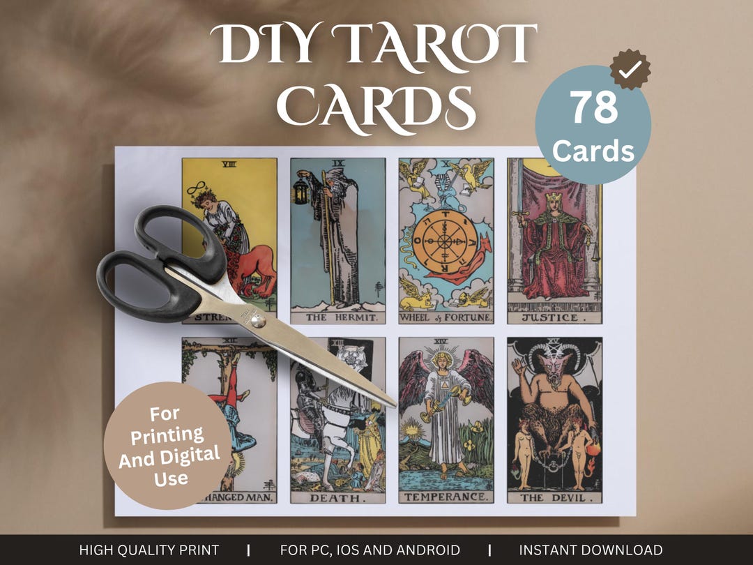 DIY Tarot Cards | 78 Rider-waite Deck for Beginners & Experienced ...