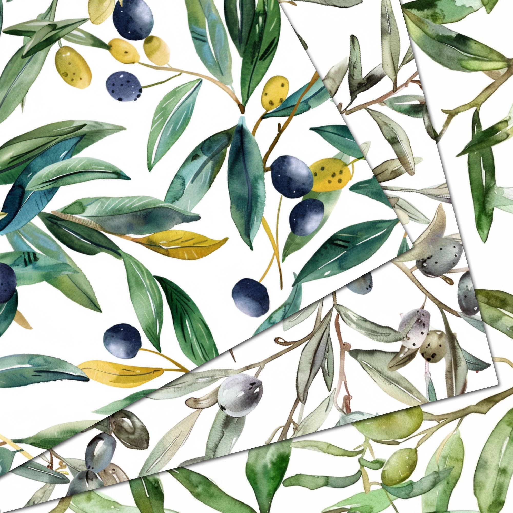 Olive Branch Digital Paper Set: 20 Seamless Patterns for Arts & Crafts ...