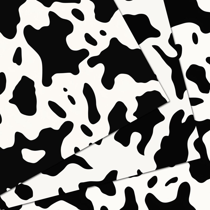 Cow Print Digital Paper Set: 20 Seamless Cow Patterns for Arts & Crafts ...