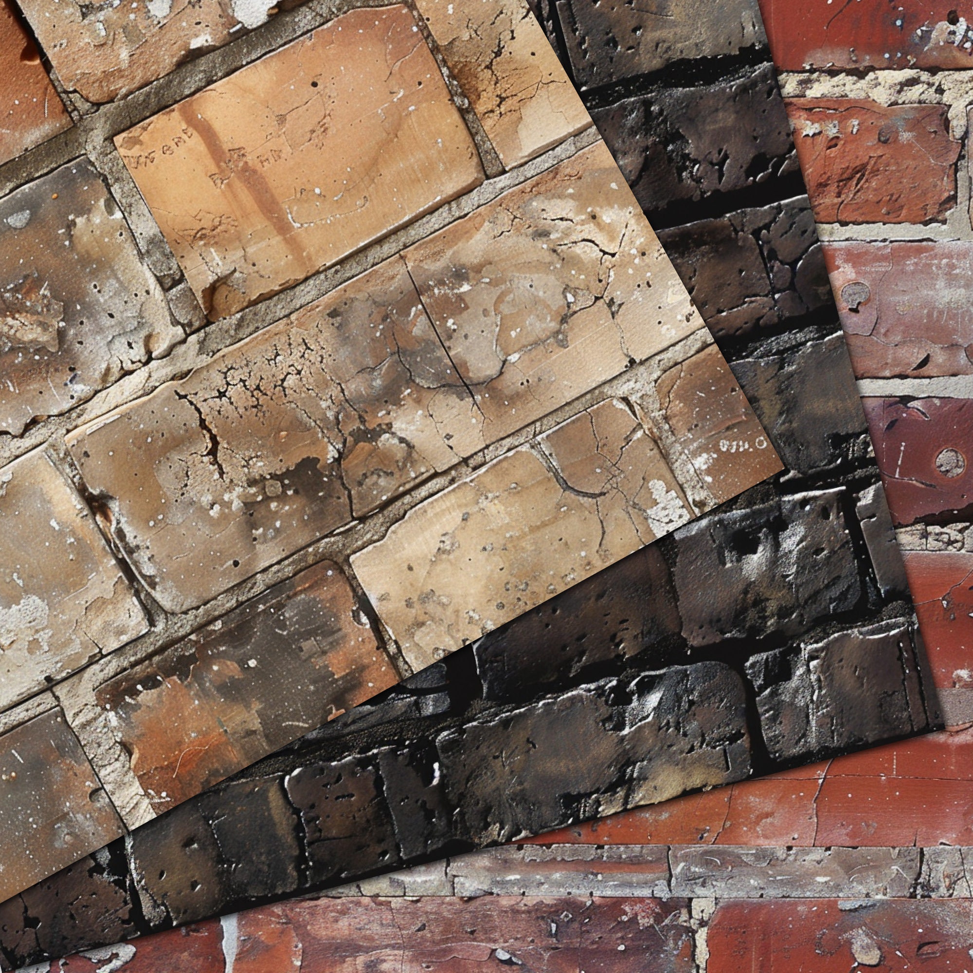 Brick Wall Digital Paper Set: 20 Seamless Patterns for Arts & Crafts ...