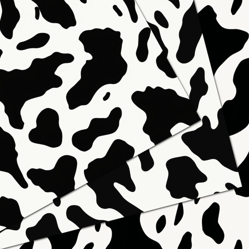 Cow Print Digital Paper Set: 20 Seamless Cow Patterns for Arts & Crafts ...