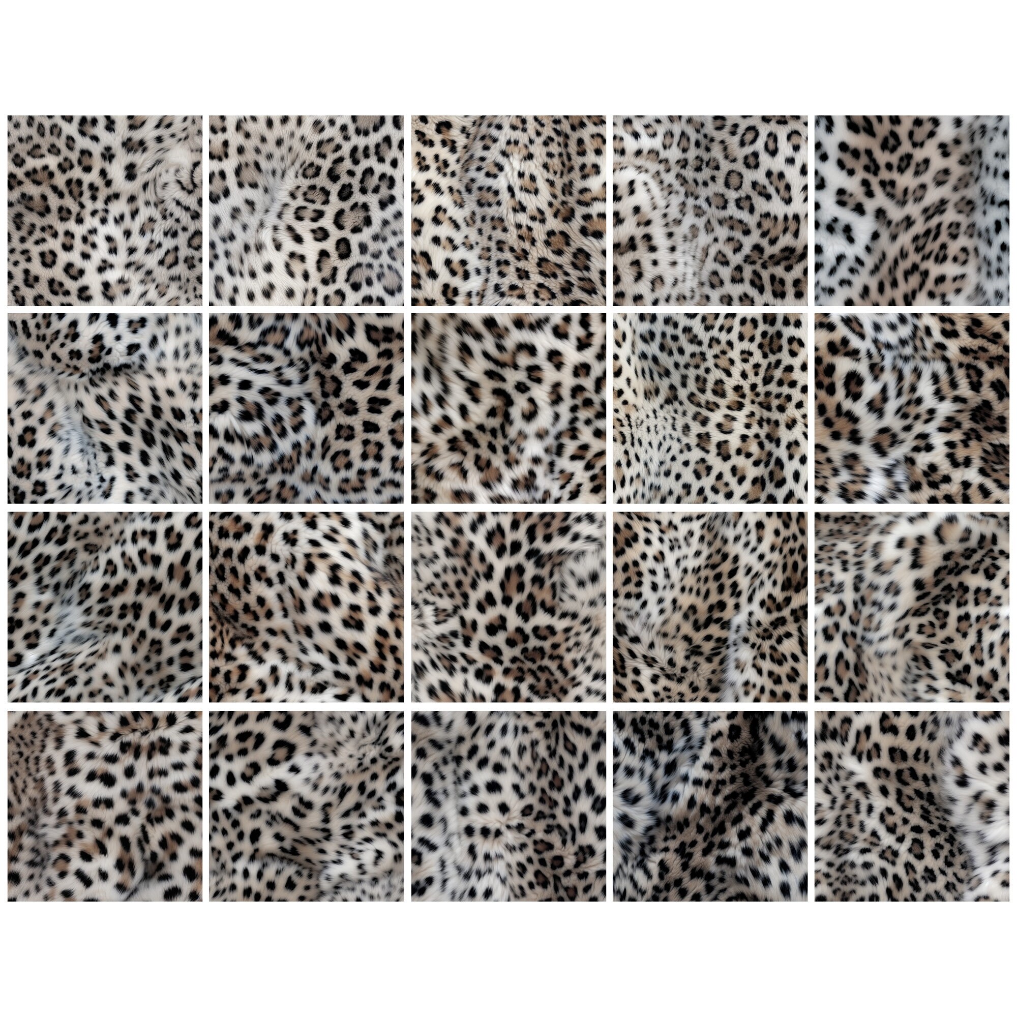 Snow Leopard Digital Paper Set: 20 Seamless Patterns for Arts & Crafts ...