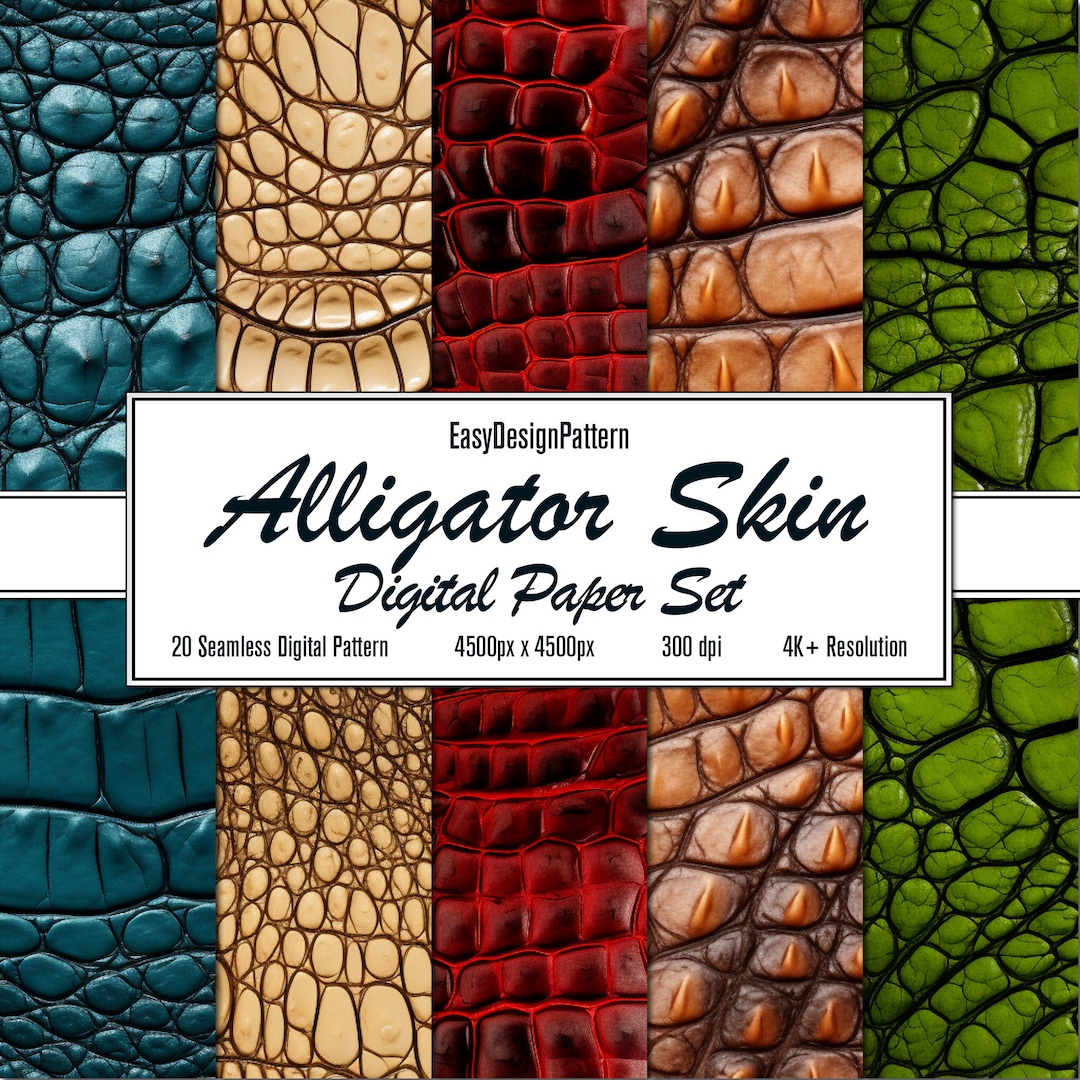 Alligator Skin Digital Paper Set: 20 Seamless Patterns for Arts ...