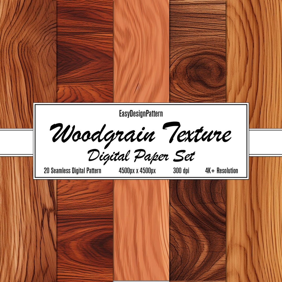 Woodgrain Textures Digital Paper Set: 20 Seamless Patterns for - Etsy