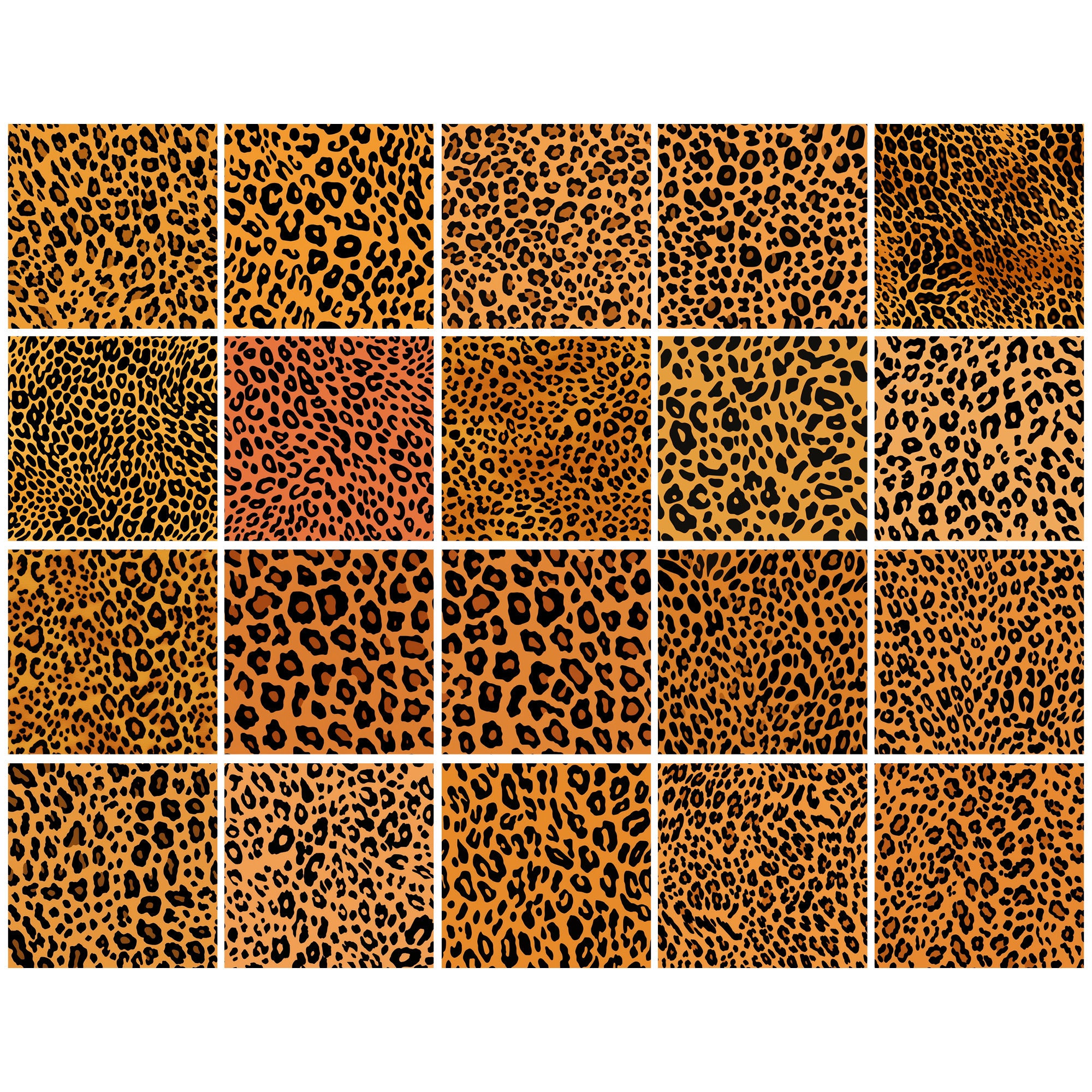 Leopard Print Digital Paper Set: 20 Seamless Patterns for Arts & Crafts ...
