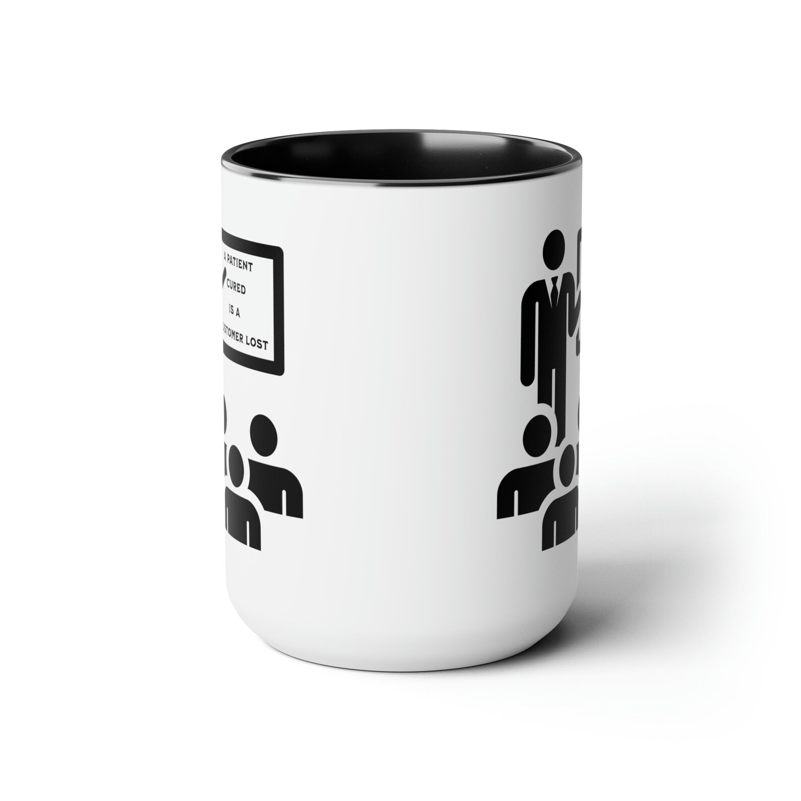 A Patient Cured is a Customer Lost Two-tone Coffee Mug, 15oz, Holistic ...