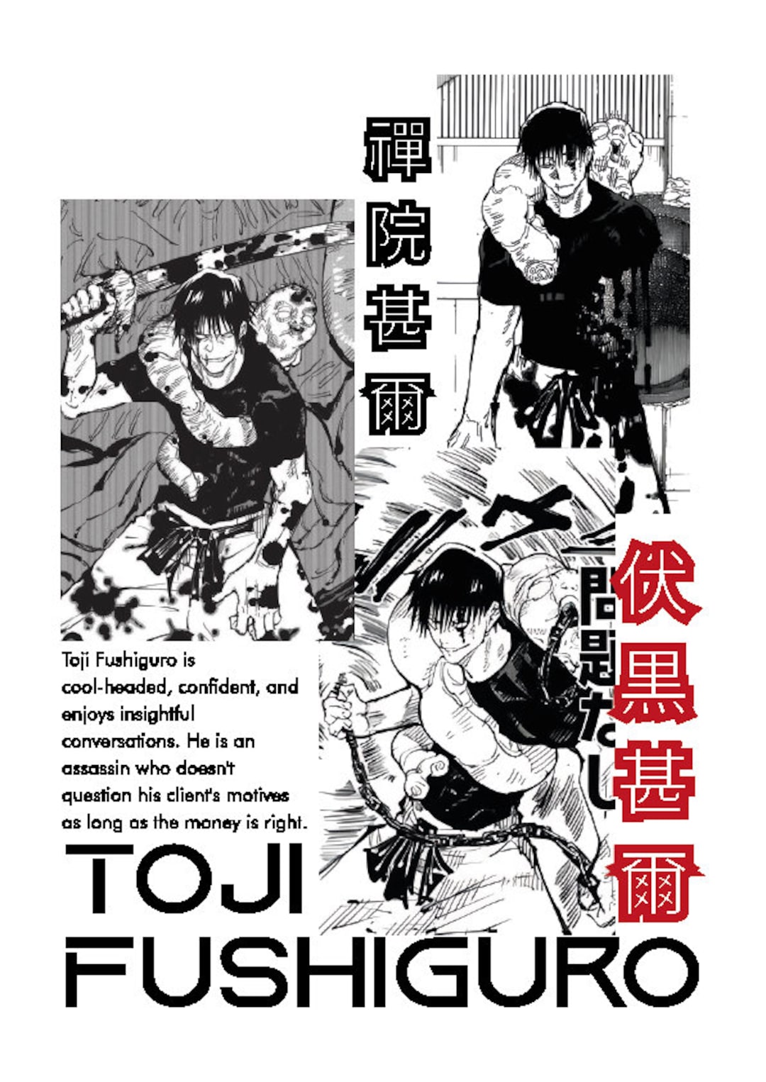 Toji Fushiguro Anime Vector: Layered SVG PNG EPS (digital Download) - Etsy