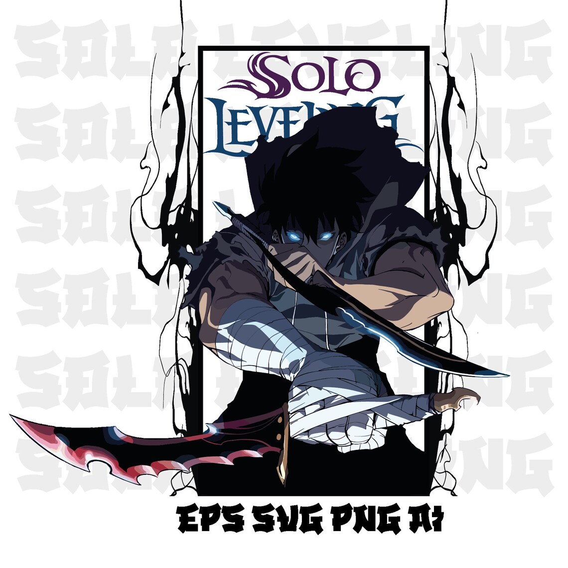 Premium Solo Leveling Anime Layered SVG, Anime Vektor, bereit für Druck ...