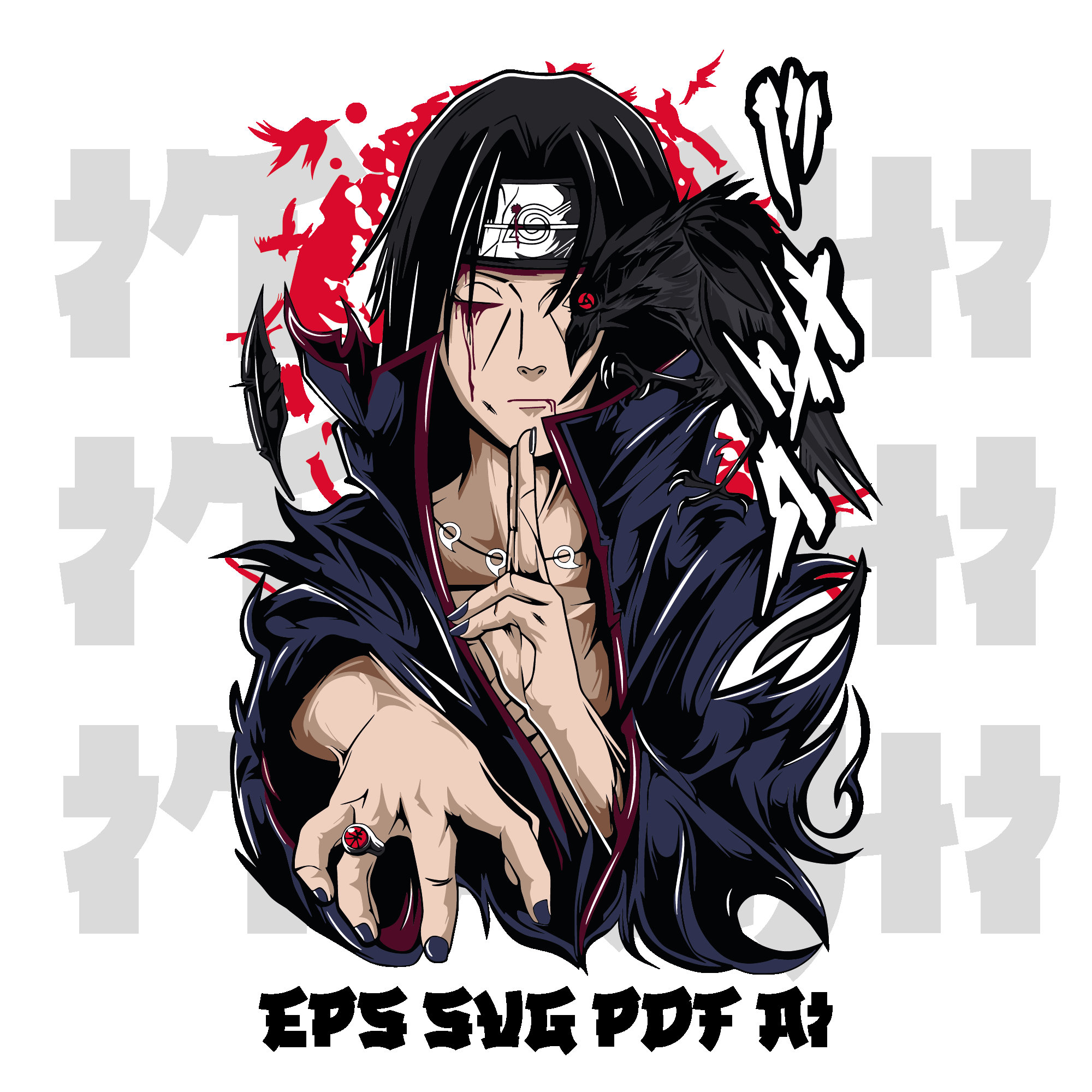 Premium Itachi Anime Layered SVG, Anime Vector, Ready Fo Print, It ...