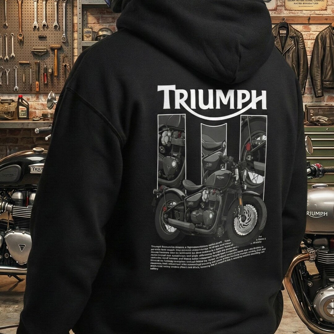 Triumph Bonneville Hoodie Retro Cafe Racer Sweatshirt Vintage British ...