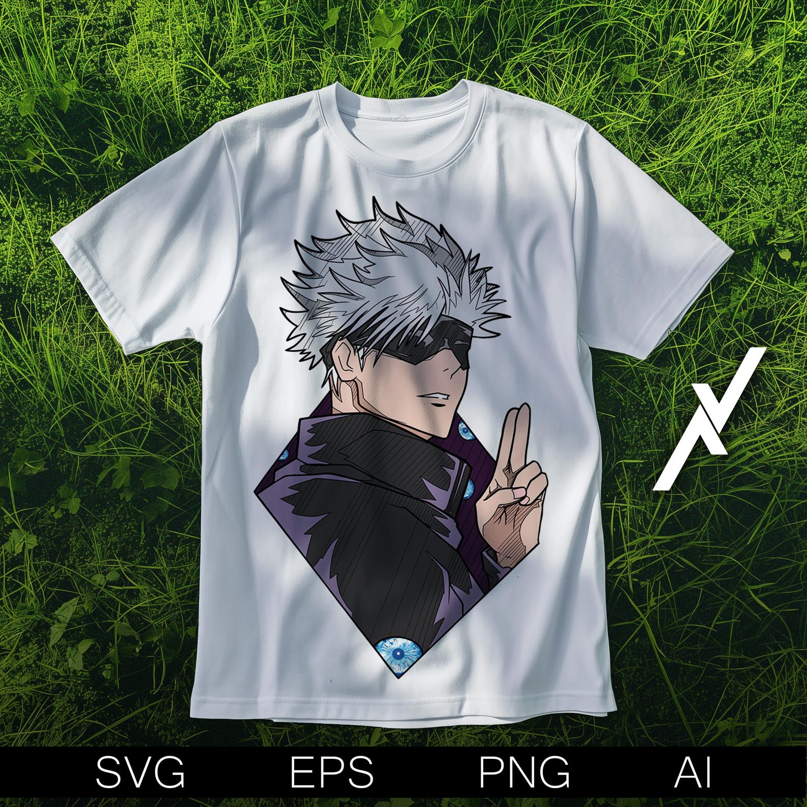 Premium Gojo Satoru Anime Layered SVG, Anime Vector, Ready Fo Print ...