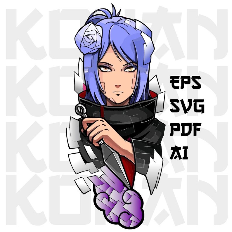 Premium Konan Anime Layered SVG, Anime Vector, Ready Fo Print, It Works ...