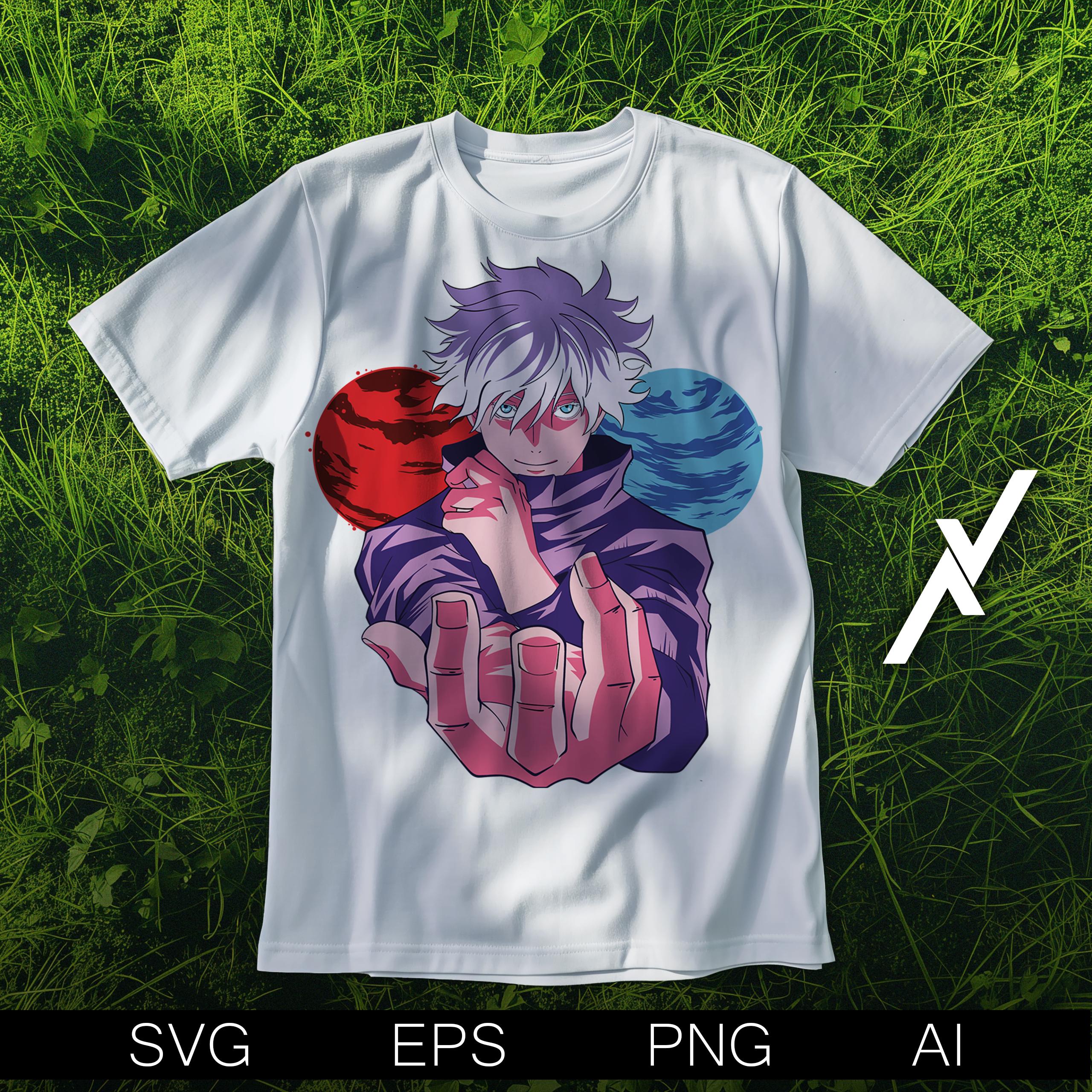 Gojo Satoru Anime Vector SVG | Layered Svg Eps Ai | Jujutsu Kaisen ...