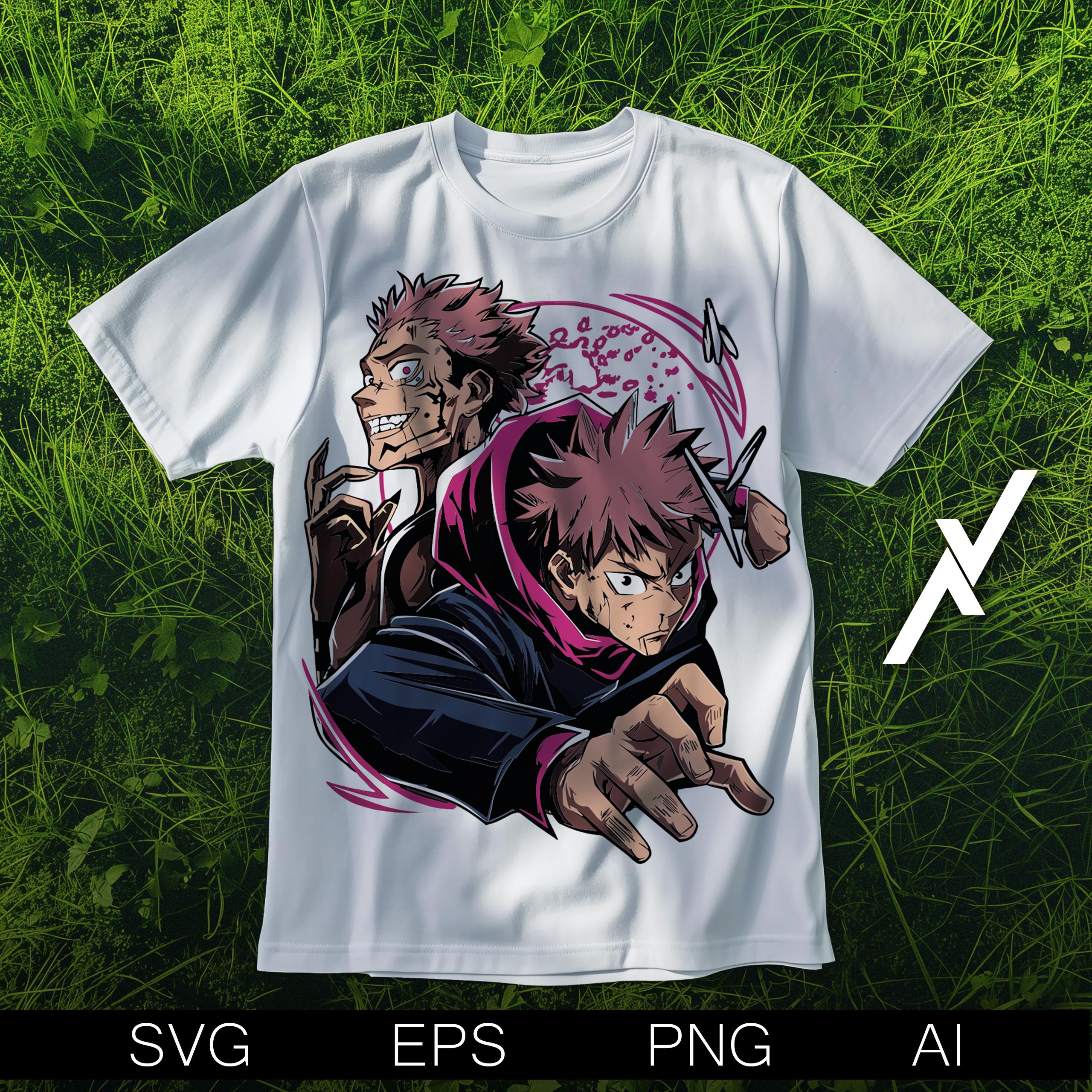 Premium Sukuna and Itadori Anime Layered SVG, Anime Vector, Ready Fo ...