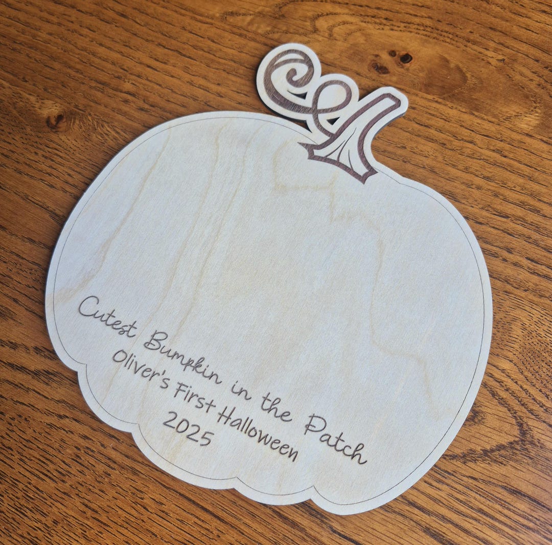 My First Halloween Bumpkin Plaque, Pumpkin Disc, Baby Milestone, Wooden ...