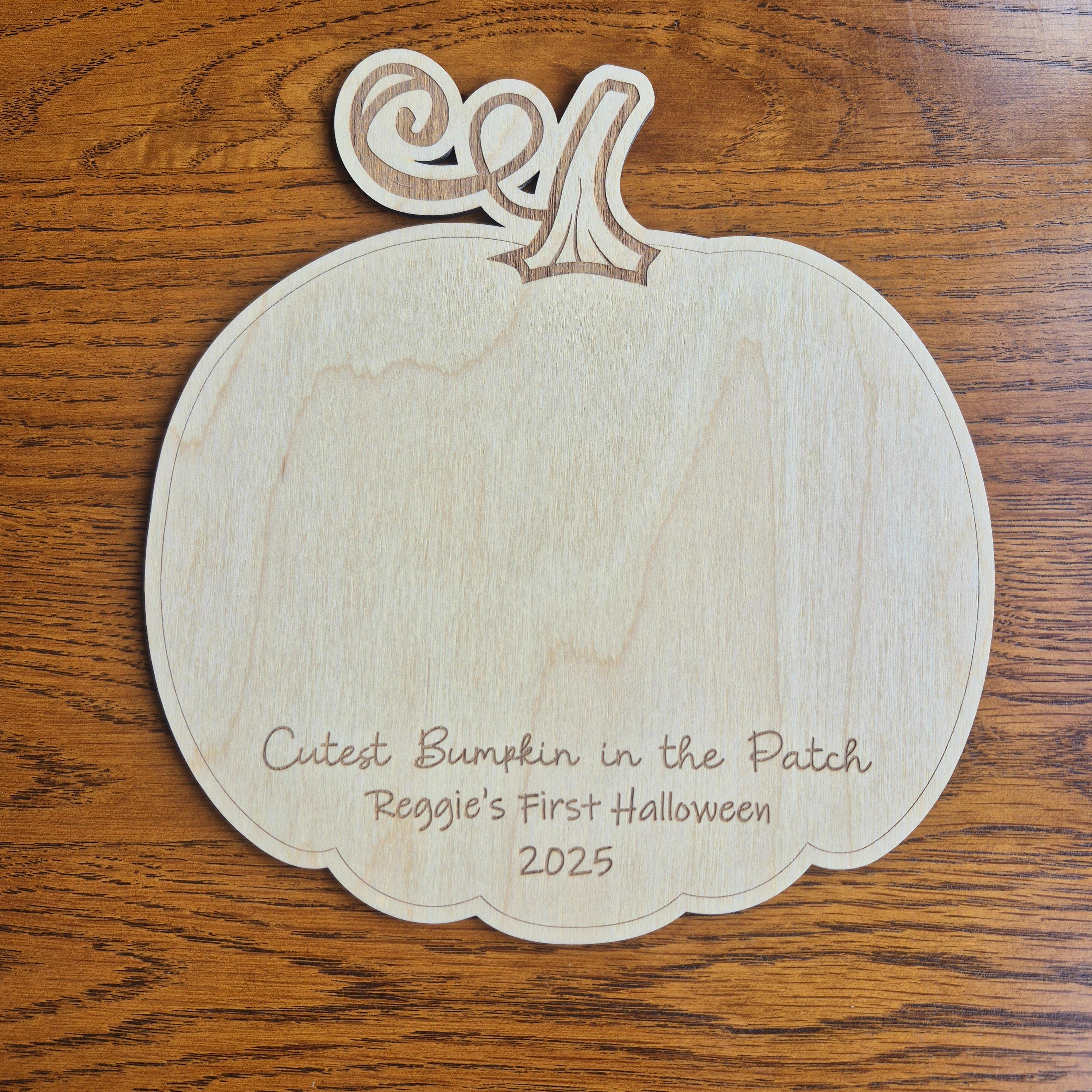 My First Halloween Bumpkin Plaque, Pumpkin Disc, Baby Milestone, Wooden ...