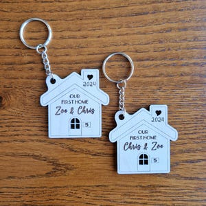 Personalised Our First Home Keyring, New Home Keychain, His and Hers ...
