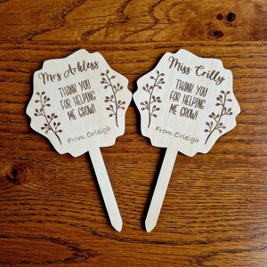 Personalised Teacher Gift, Plant Stake, End of Year Gift, Present ...