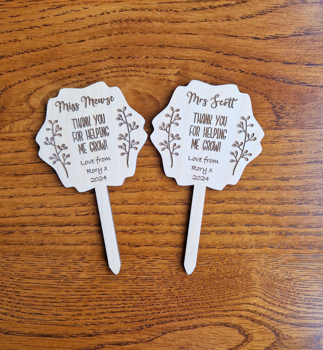 Personalised Teacher Gift, Plant Stake, End of Year Gift, Present ...