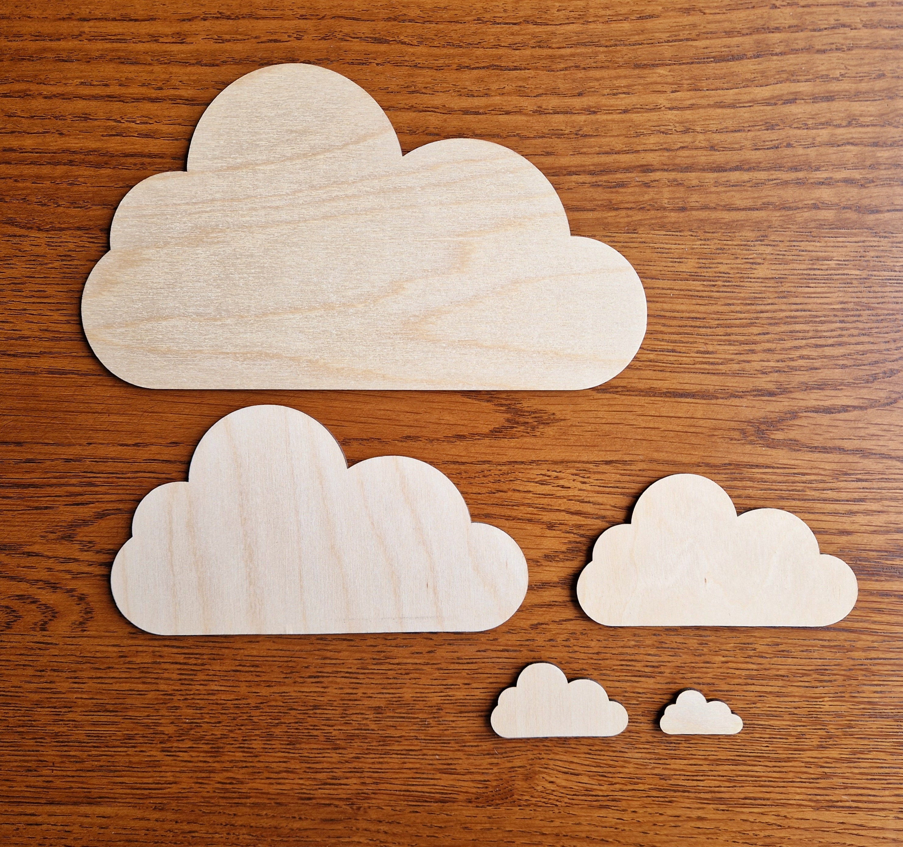 Wooden Cloud Shapes 5 Sizes, Clouds, Craft Materials, Plywood Blanks ...