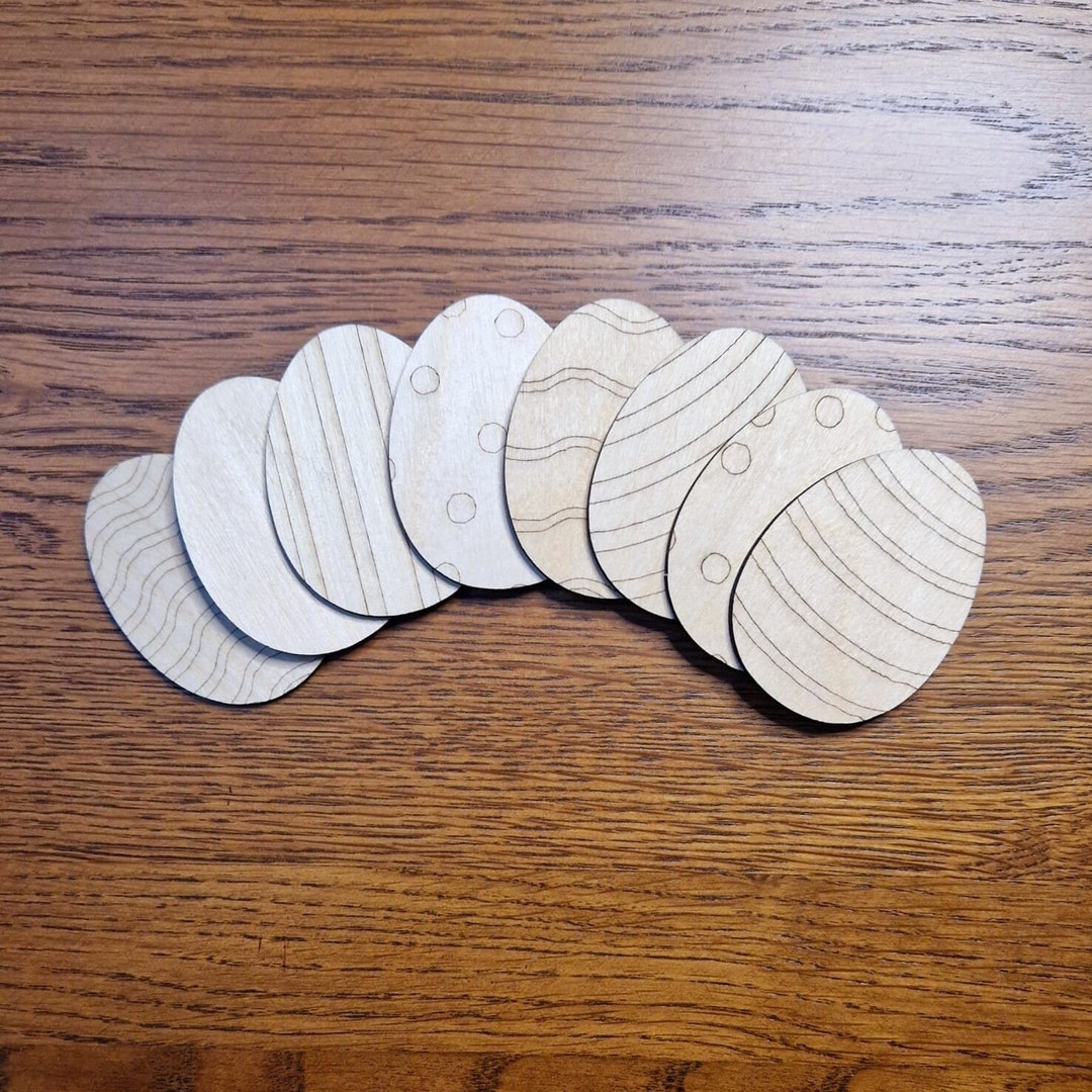 8x Wooden Egg Shapes, Easter Egg, Craft Materials, Plywood, Blanks ...