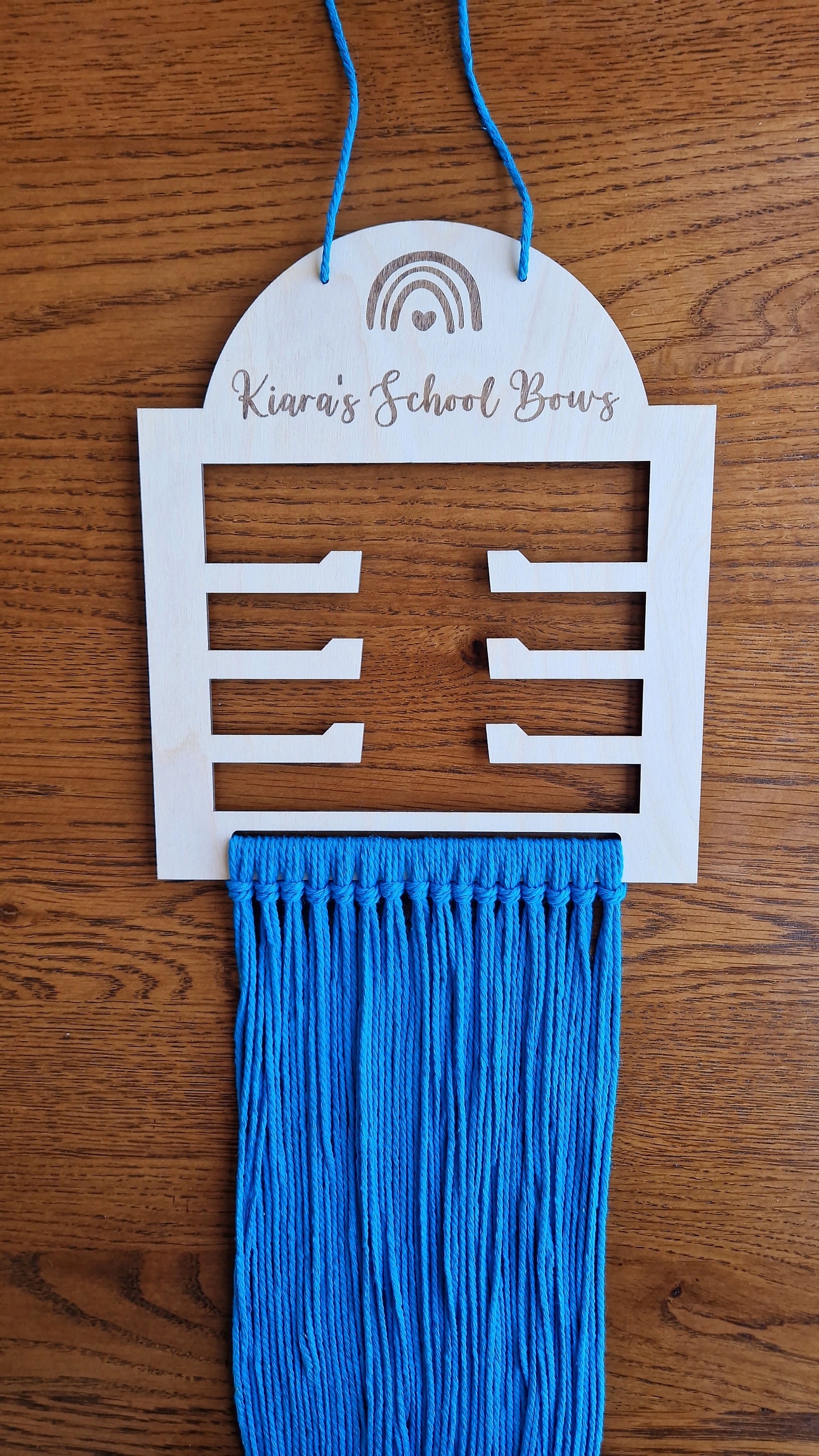 Rainbow Wooden Hair Bow Holder, Macrame Hanger, Niece Gift, Girls ...
