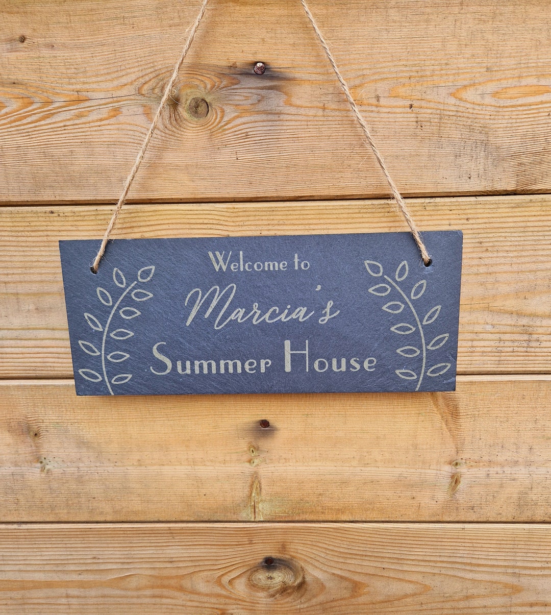Personalised Slate Sign, Door Sign, Wall Hanging, Summer House, Garden ...