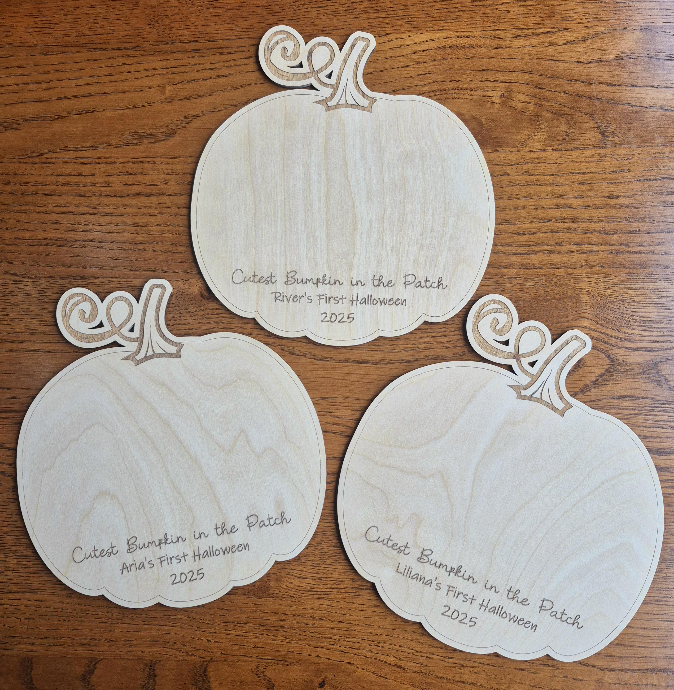 My First Halloween Bumpkin Plaque, Pumpkin Disc, Baby Milestone, Wooden ...