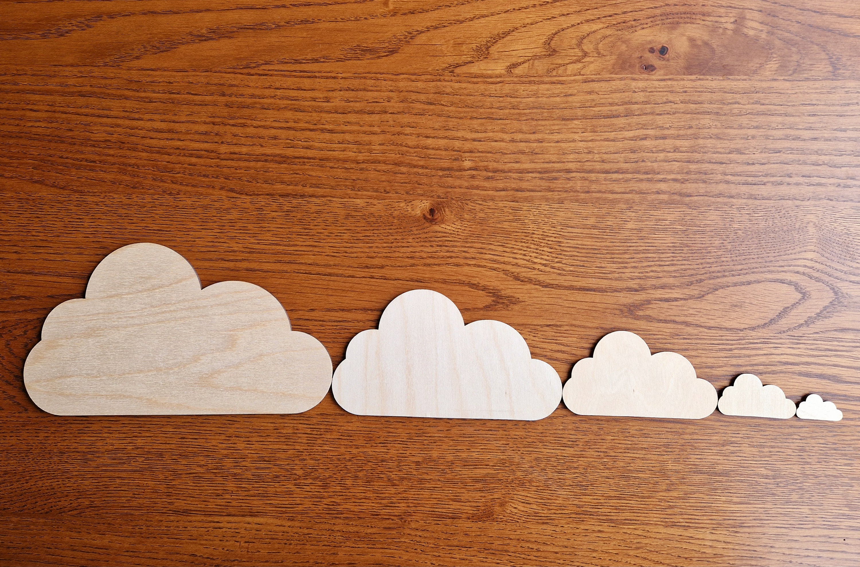 Wooden Cloud Shapes 5 Sizes, Clouds, Craft Materials, Plywood Blanks ...