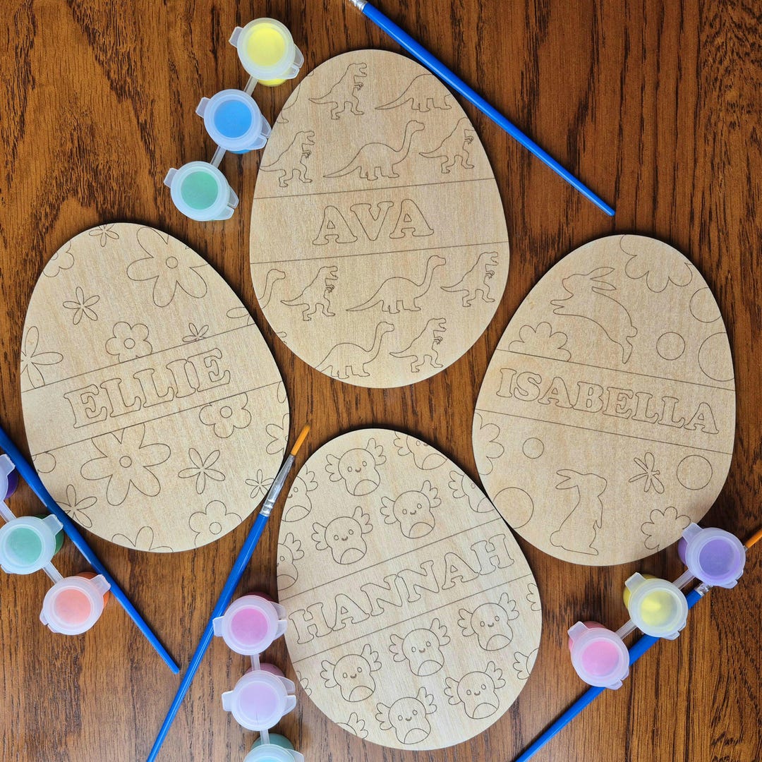 Easter Craft Kit, Paint Your Own Egg, Personalised Children's Gift ...