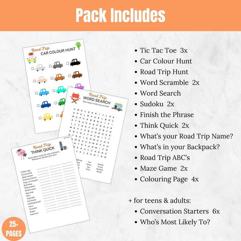 Road Trip Games for Kids | Printable Book | Car Activities for Children ...