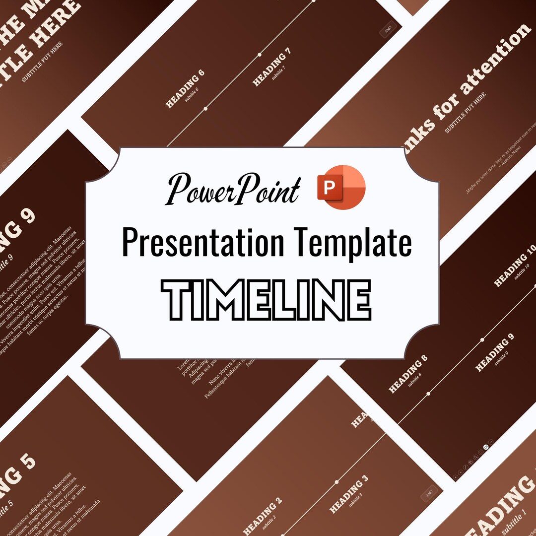 Brown Interactive Timeline Powerpoint Template • Clickable Navigation ...
