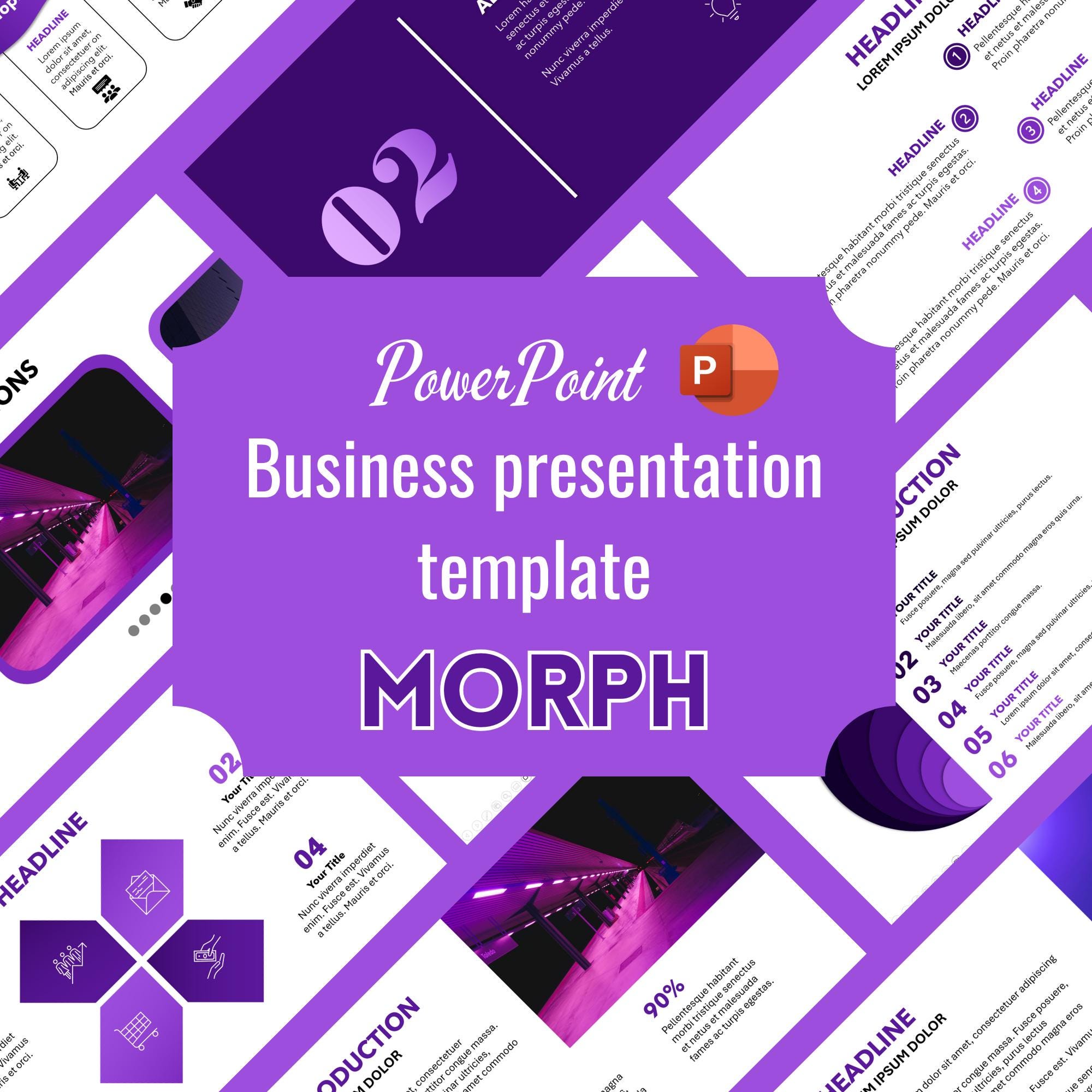 Purple Business Powerpoint Template | Elegant Violet Corporate Slides ...