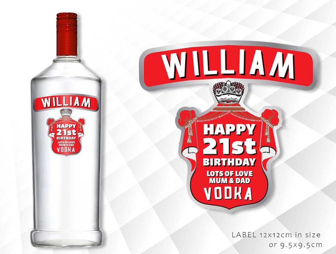 Personalised Vodka Label Bottle Birthday Gift Present - Etsy