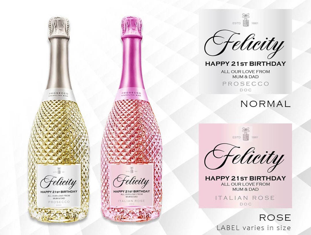 Personalised Prosecco Label Bottle Birthday Gift Present - Etsy