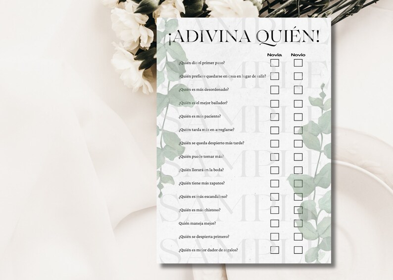 Bilingual Guess Who Bridal Shower Game (spanish & English) - Etsy