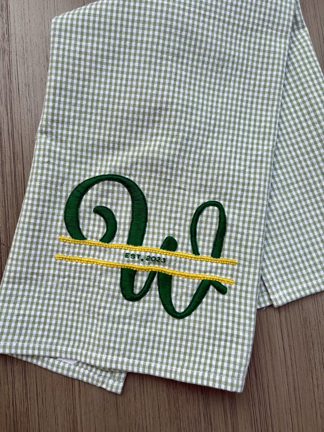 Personalized Embroidered Kitchen Towel Custom Monogram Tea Towel ...
