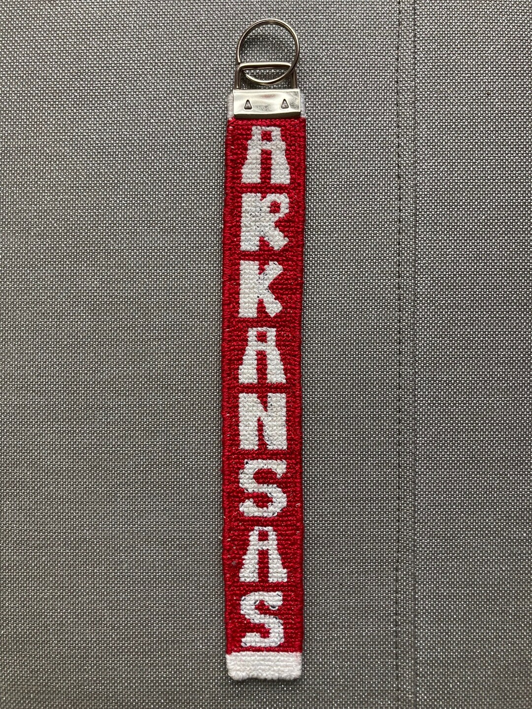 Custom Arkansas Razorback Cross Stitch Keychain University of Arkansas ...